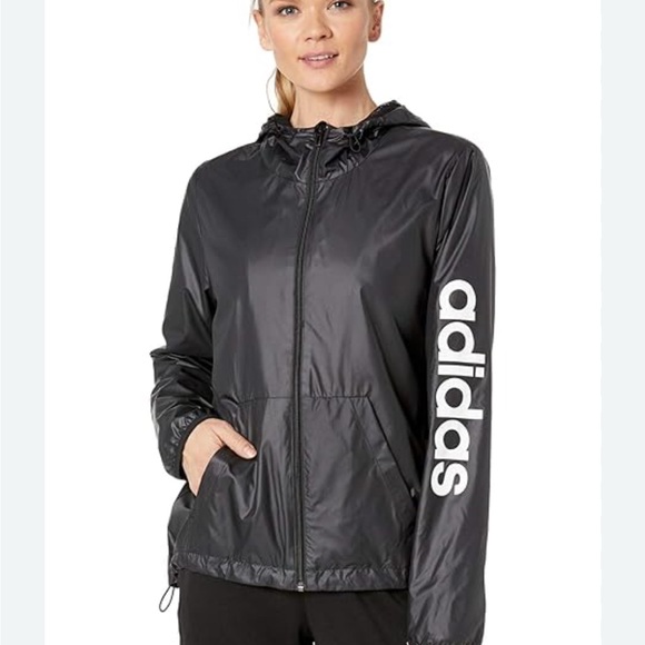 adidas | Jackets & Coats | Adidas Black Utility Jacket With Hood And ...